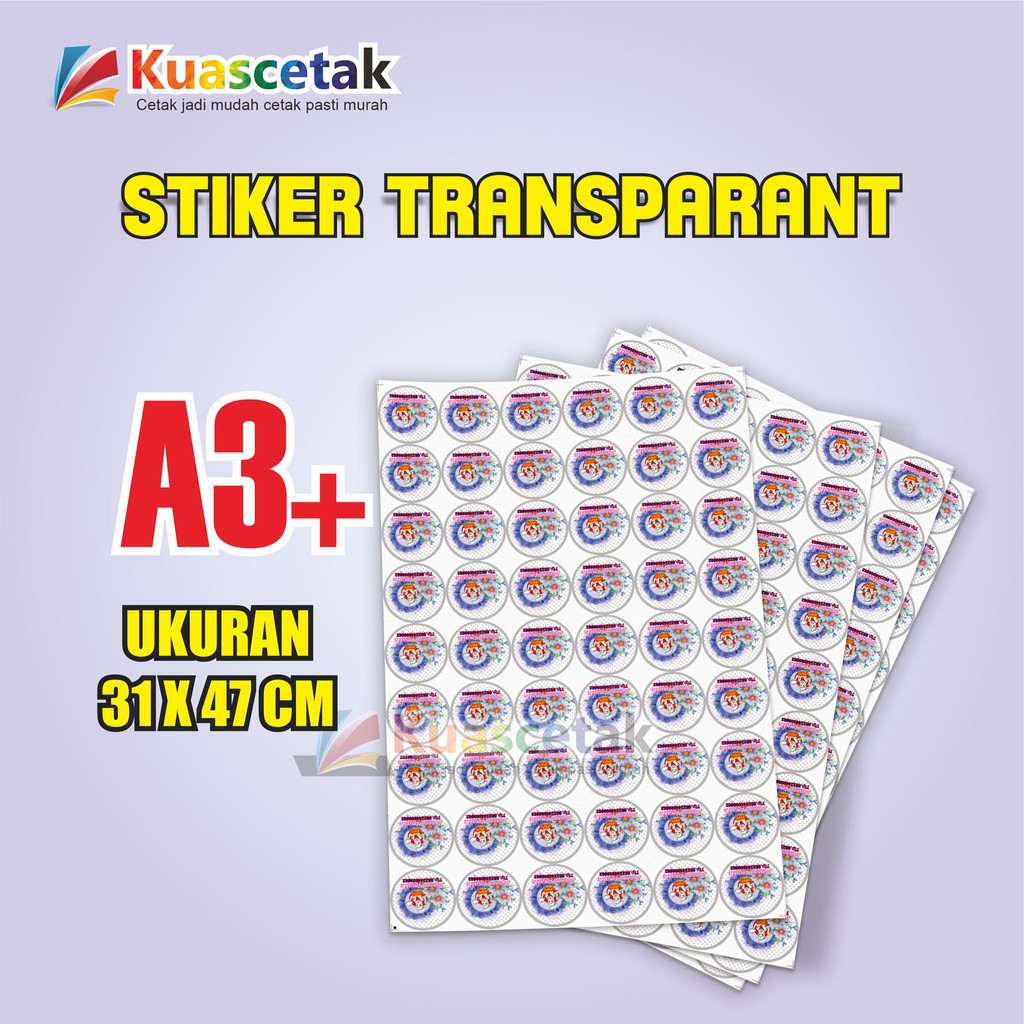 Jual CETAK STIKER TRANSPARANT A3 STIKER CUTTING | Shopee Indonesia