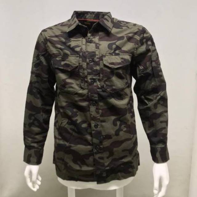 Jual KEMEJA LORENG ARMY PRIA LENGAN PANJANG MGEE ECHO 001 HIJAU ...