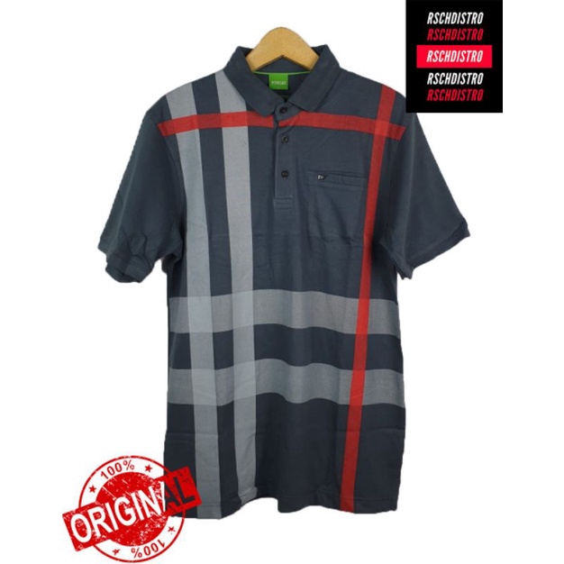 Jual Kaos Kerah Fashion Pria HUGO CLASS Original Combet Salur Garis ...