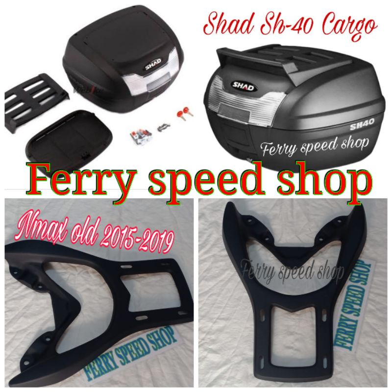 Jual Paketan box shad sh40 cargo sh 40 cargo + Breket box Nmax new Nmax ...