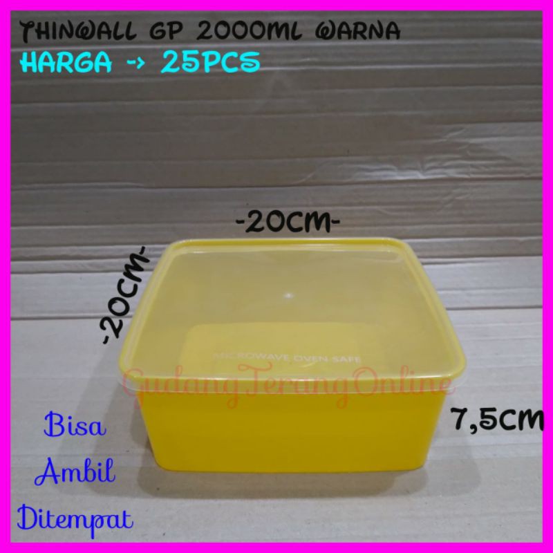 Jual Thinwall food container 2000ml warna / Kotak Makan Bening ...