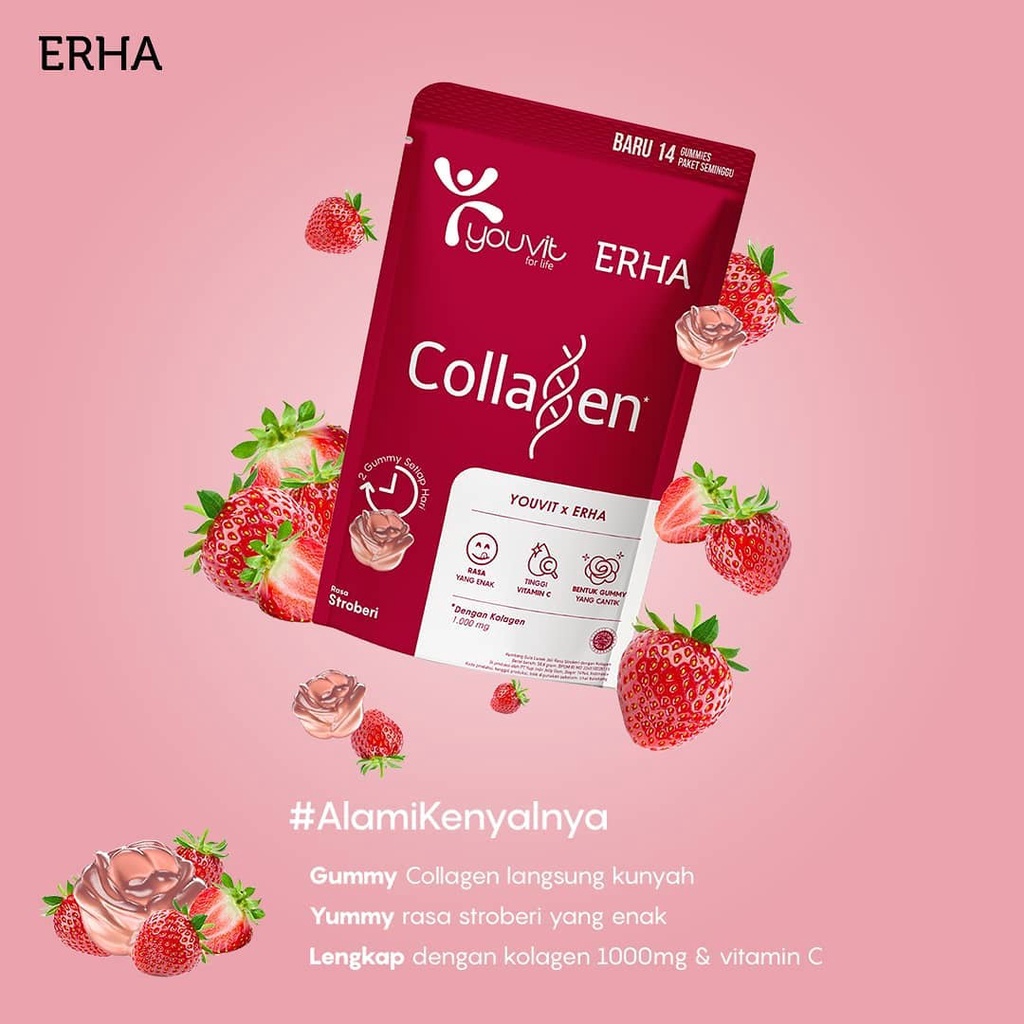 Jual ERHA YOUVIT COLLAGEN RASA STRAWBERRY | Shopee Indonesia