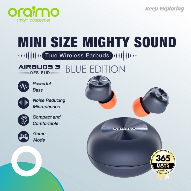 Jual Oraimo Airbuds 3 TWS Bluetooth Earphone Wireless Headset OEB-E11D ...