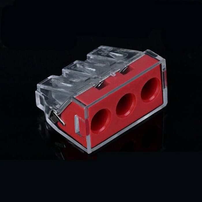 Jual Push connector wago 3pin 6mm cable konektor kabel model colok ...