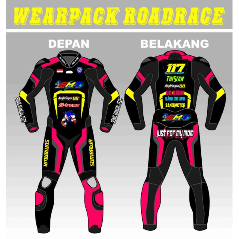 Jual wearpack roadrace costum design bebas free sledingpad . | Shopee ...