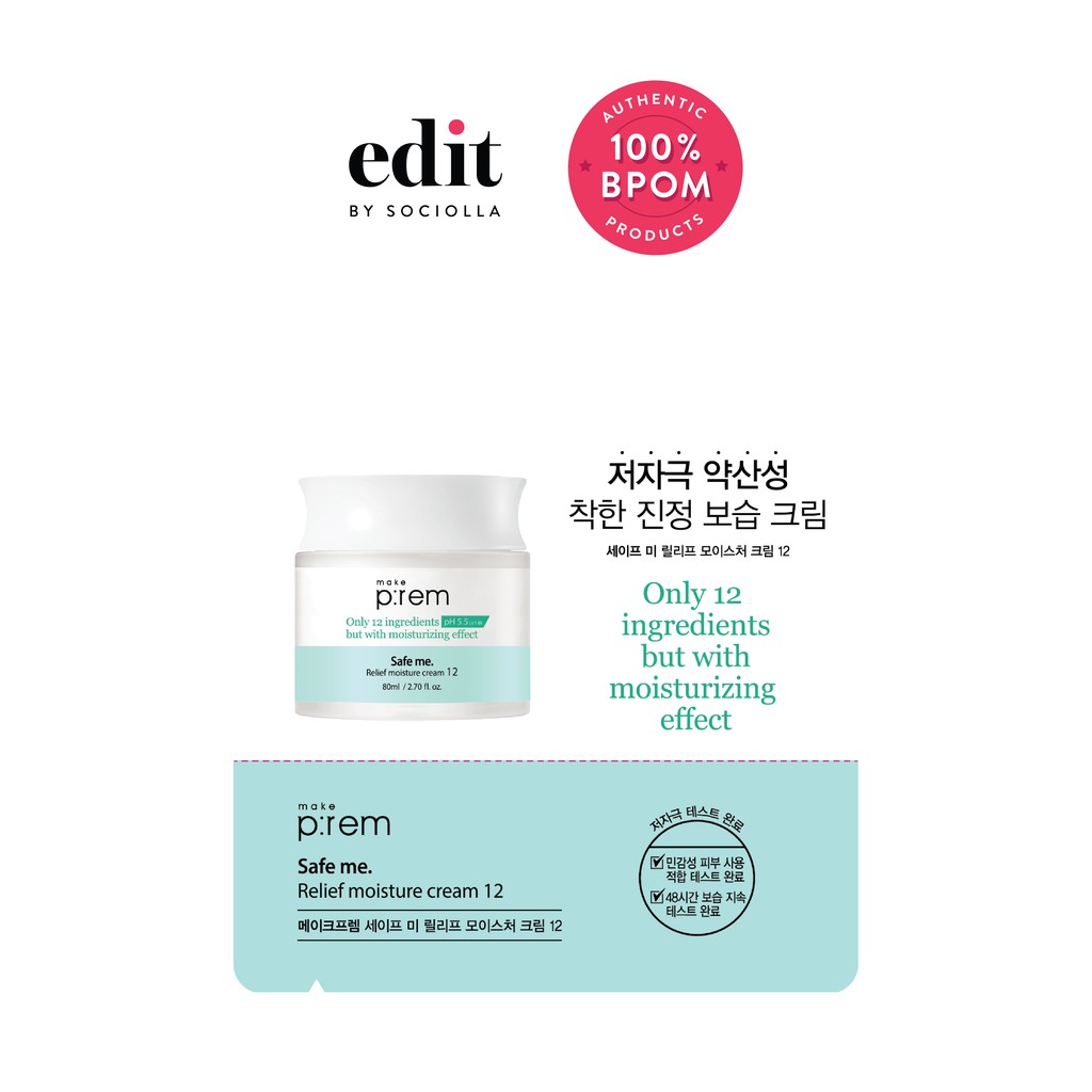 Jual Make Prem Safe me. Relief Moisture Mask 15 - Edit by Sociolla ...