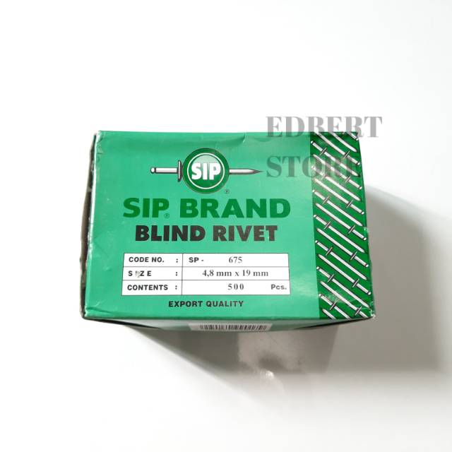 Jual Paku rivet SIP BRAND SP 675 / Paku Lipet 4,8mm × 19mm Harga Per ...