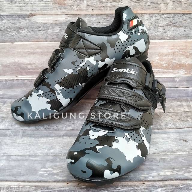 Jual SANTIC Cleat Shoes for Roadbiker Camo Gray - Sepatu Cleat Sepeda ...