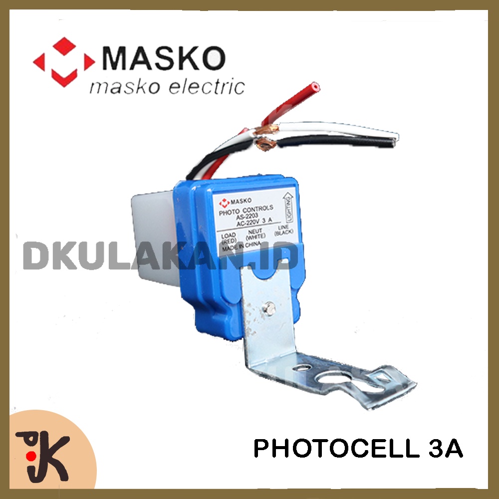 Jual PHOTOCELL MASKO SENSOR CAHAYA LAMPU 3A PLUS SEKRUP TIPE AS2203 ...