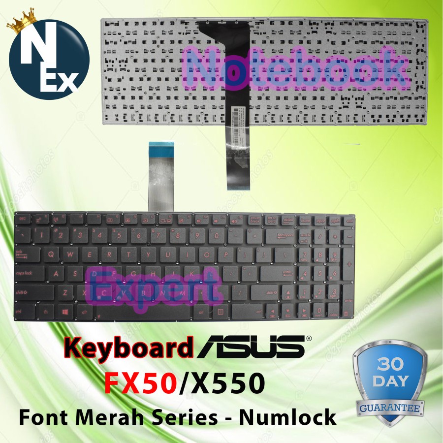 Jual KEYBOARD ASUS FX50/X550 RED SERIES FONT MERAH | Shopee Indonesia