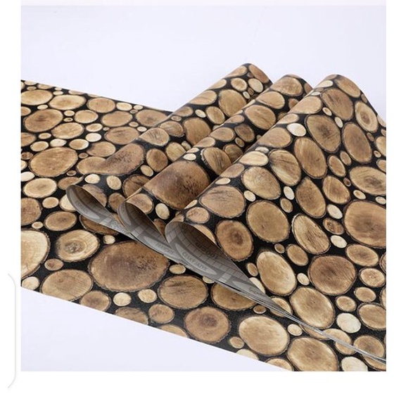 Jual Wallpaper Dinding Kayu Tumpuk 45cm x 10m | Shopee Indonesia