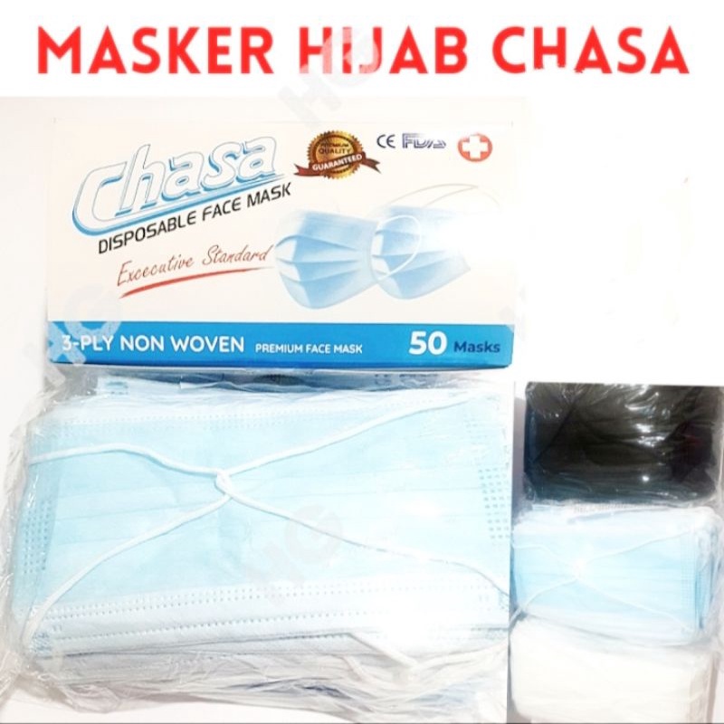 Jual Masker Hijab 3ply Headloop Box isi 50 pcs | Shopee Indonesia