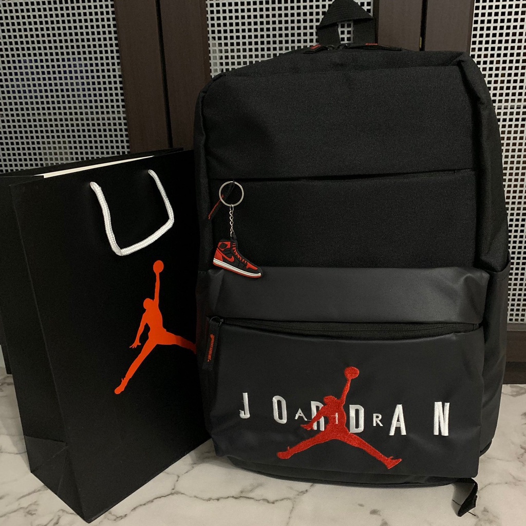 Jual TAS RANSEL JORDAN BACKPACK PIVOT HALF LEATHER ORIGINAL BLACK / TAS ...