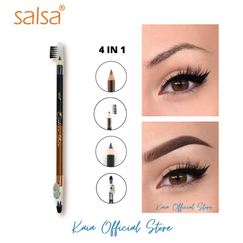 Jual Pensil Alis SALSA 4 IN 1 Brown and Black Pensil Cokelat Hitam ...