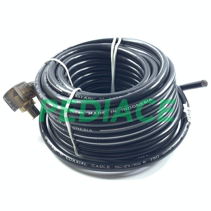 Jual New - Kabel Antenna Tv Coaxial 5C-2V / Rg6 Kitani 10M Jack L Male Ke Buntung | Shopee Indonesia