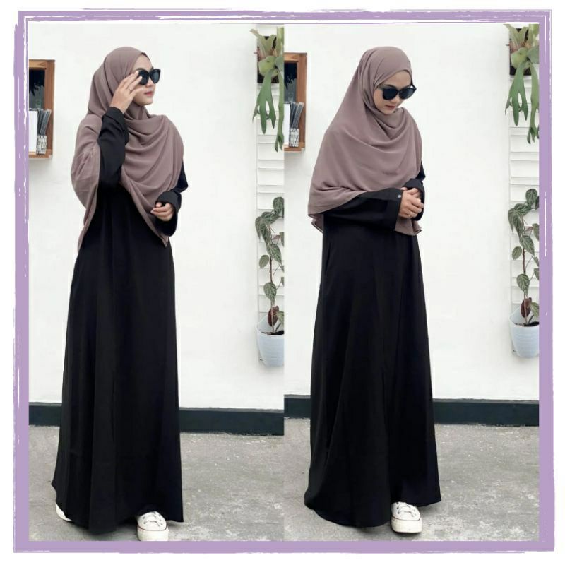 Jual abaya arab gamis hitam abaya polos terbaru abaya jetblack abaya ...
