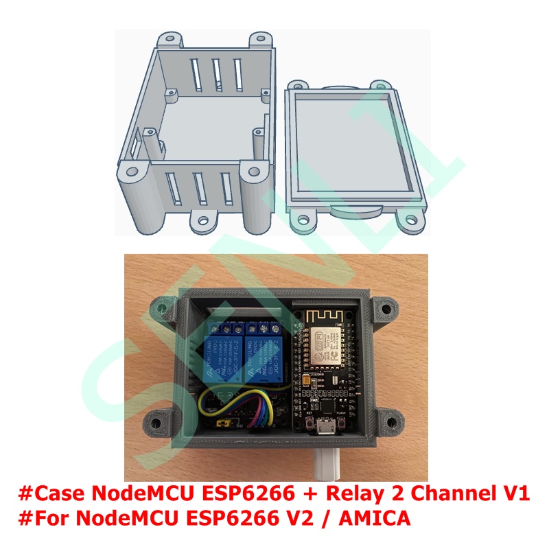 Jual Case NodeMCU ESP8266 V2 AMICA + Relay 2 Channel V1 | Shopee Indonesia