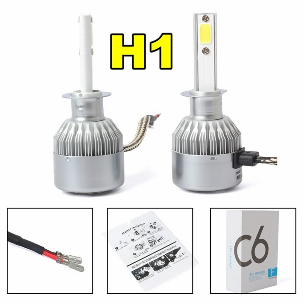 Jual LED H1 C6 COB CHIPS - LAMPU LED C6 SOCKET H1 | Shopee Indonesia