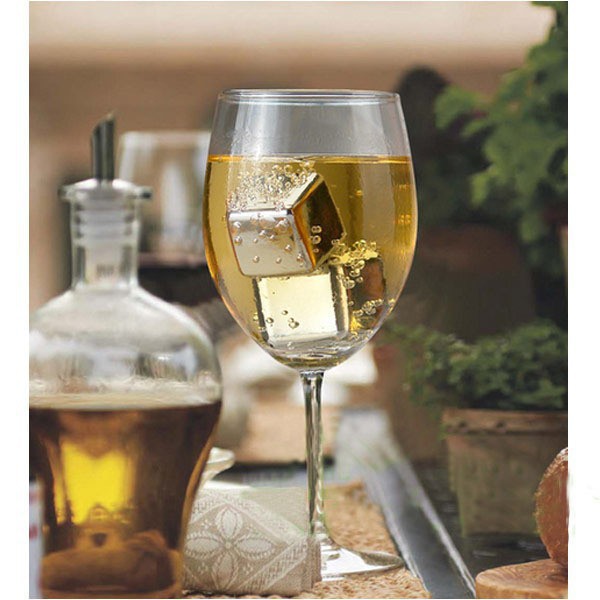 Jual Es Batu Stainless Leeseph Reusable Stainless Steel Ice Cube Isi 6 ...