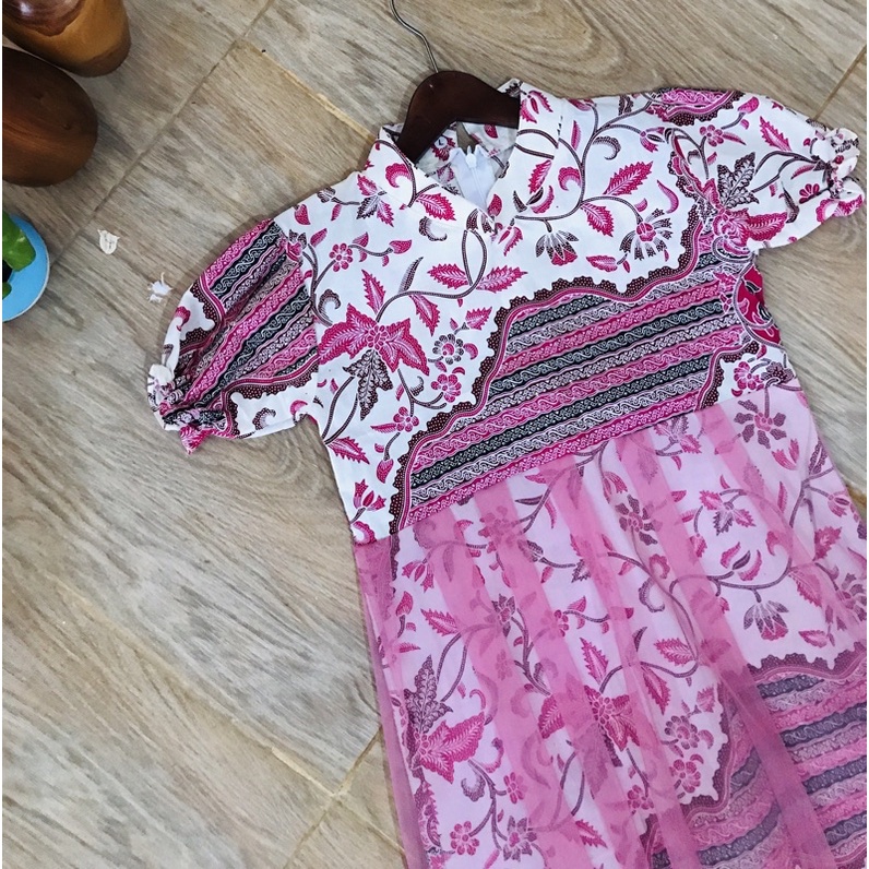 Jual Dress Batik Anak Tutu Gaun Batik Anak Tile Dress Batik Anak Lucu ...