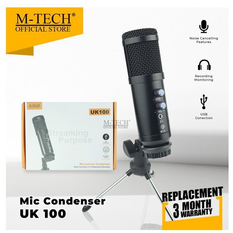 Jual ITSTORE M-Tech Original MIC Microphone Condenser UK100 with Noise Cancelling UK-100 Mtech ...