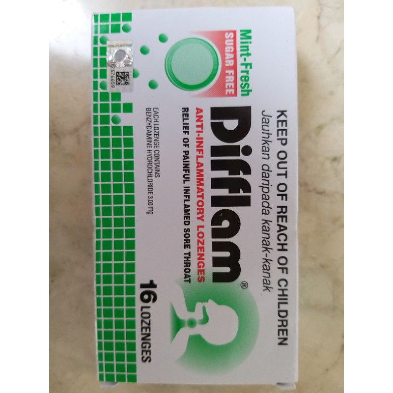 Jual Difflam Anti-inflammatory & Anti-Bacterial Lozenges 16 butir ...