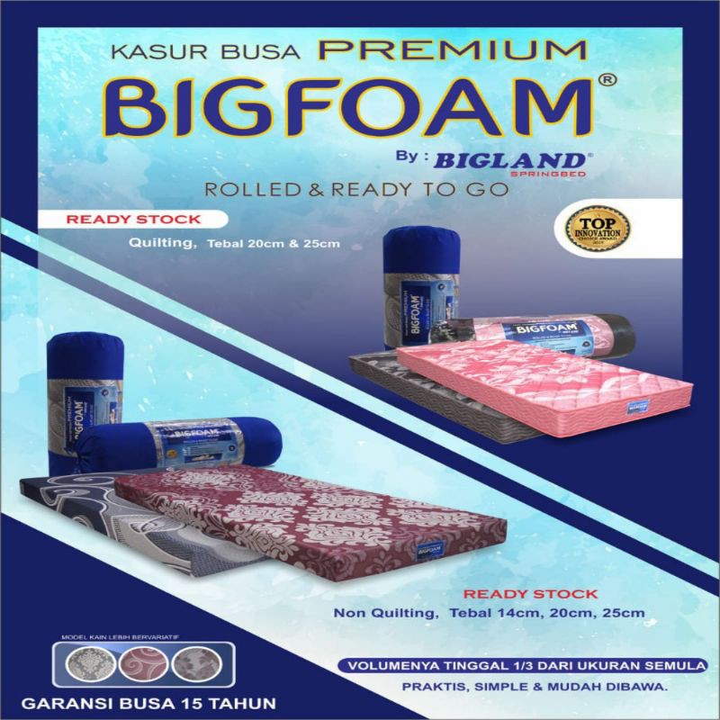 Jual TERMURAH KASUR BUSA PRESS & ROLL TEBAL 20 CM BIG FOAM | Shopee ...