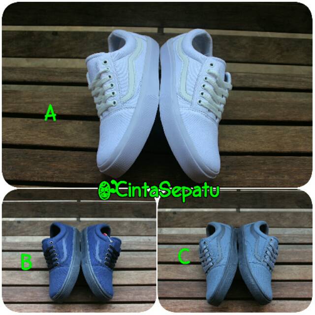 Jual VANS AUTHENTIC FULL BLACK HITAM POLOS WHITE PUTIH OLDSKOOL ERA SK8 ...