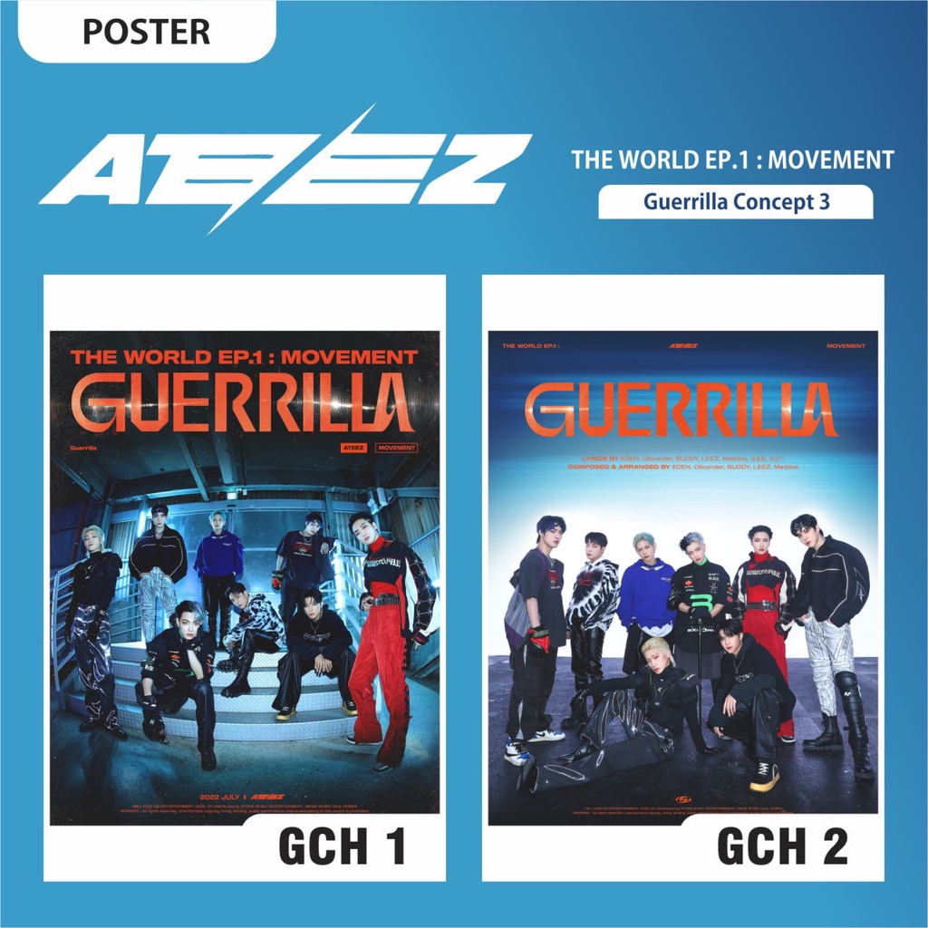 Jual POSTER KPOP ATEEZ THE WORLD EP 1 MOVEMENT - GUERRILLA CONCEPT 3 | Shopee Indonesia