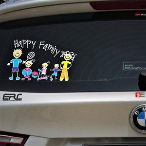 Jual stiker keluarga bahagia mobil happy family color keren berkualitas ...