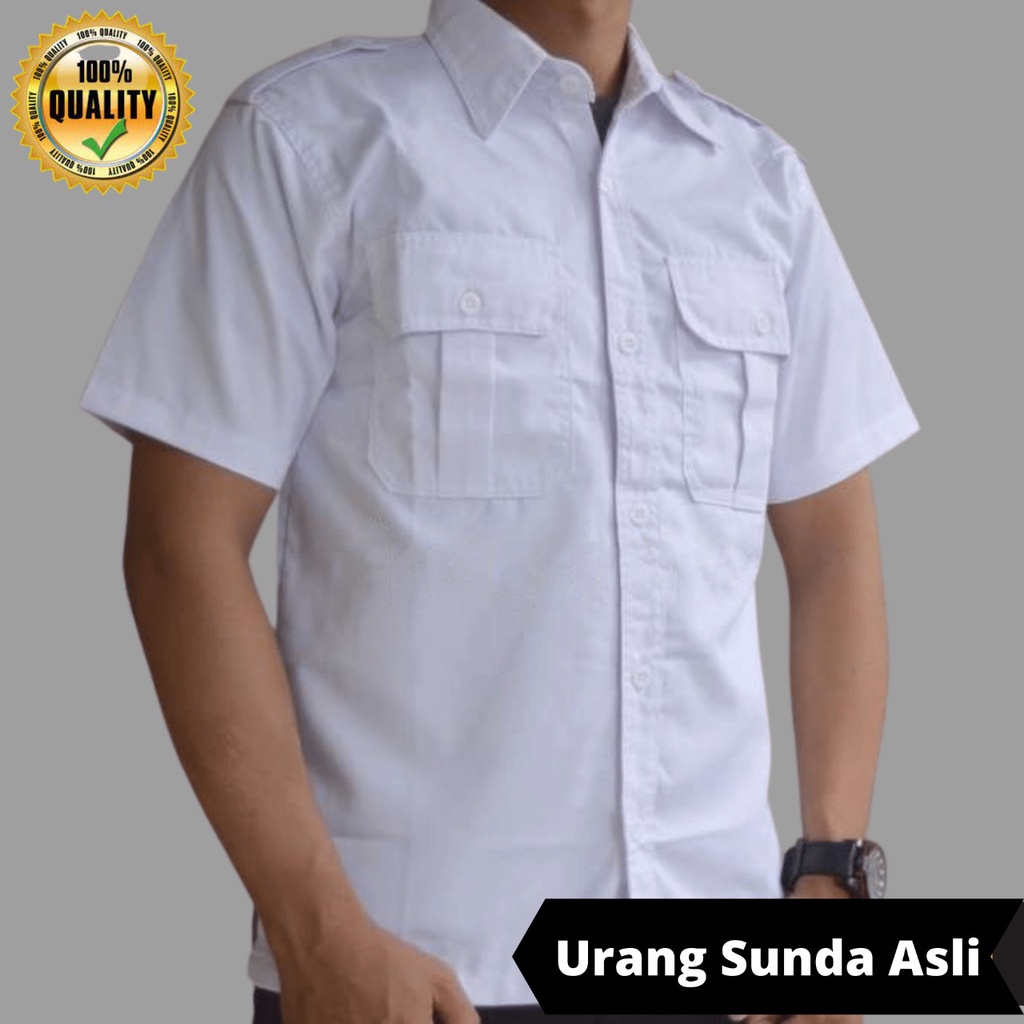 Jual kemeja putih pria lengan pendek kemeja pdh putih pria dewasa ...