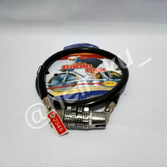 Jual Gembok Helm Sepeda Motor Kabel Panjang Baja 60cm (Anti Maling ...