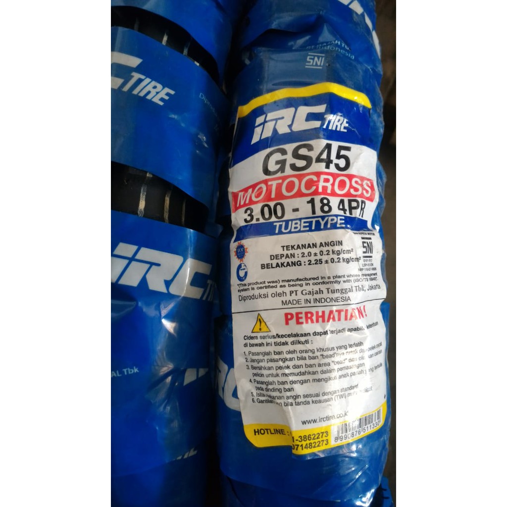 Jual BAN LUAR IRC MOTOCROSS 300-18 GS45 | Shopee Indonesia
