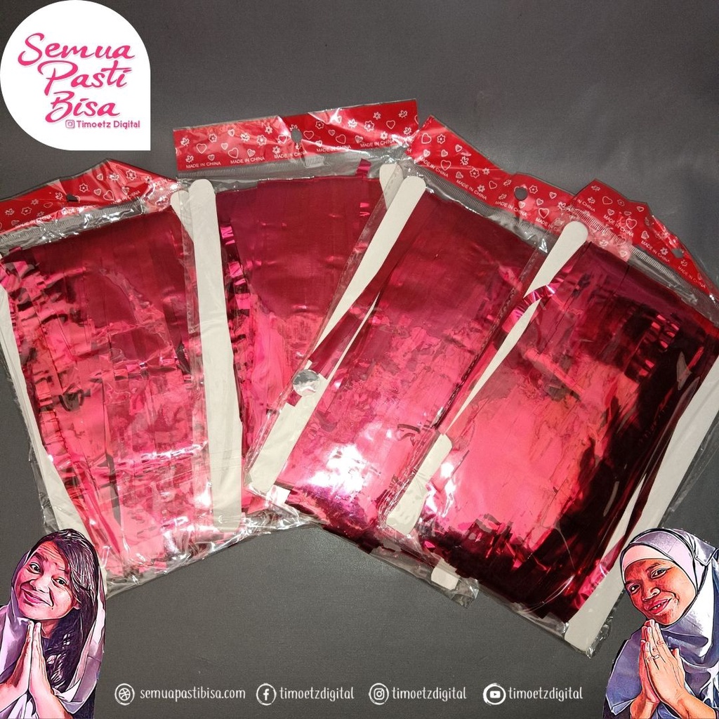 Jual Tirai Rumbai Merah Putih Foil Dekorasi DIRGAHAYU HUT RI / Tirai ...