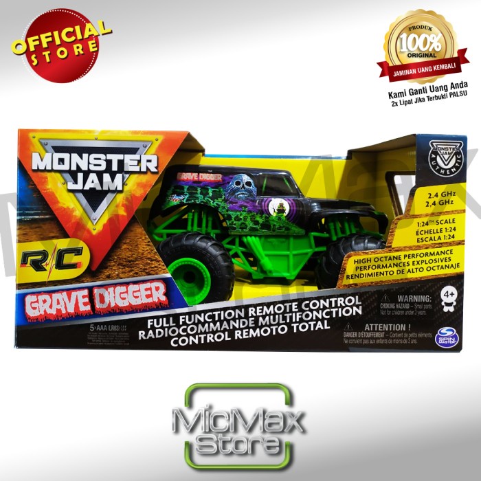Jual Monster Jam Grave Digger RC Remote Control Monster Truck 1:24 2.4 ...