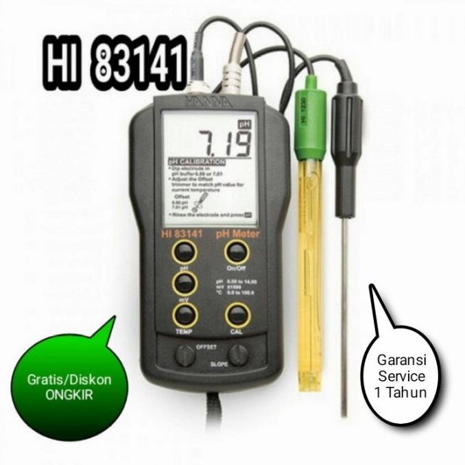 Jual Hanna instruments HI 83141 pH Meter with Electrode and Temp Probe | Shopee Indonesia