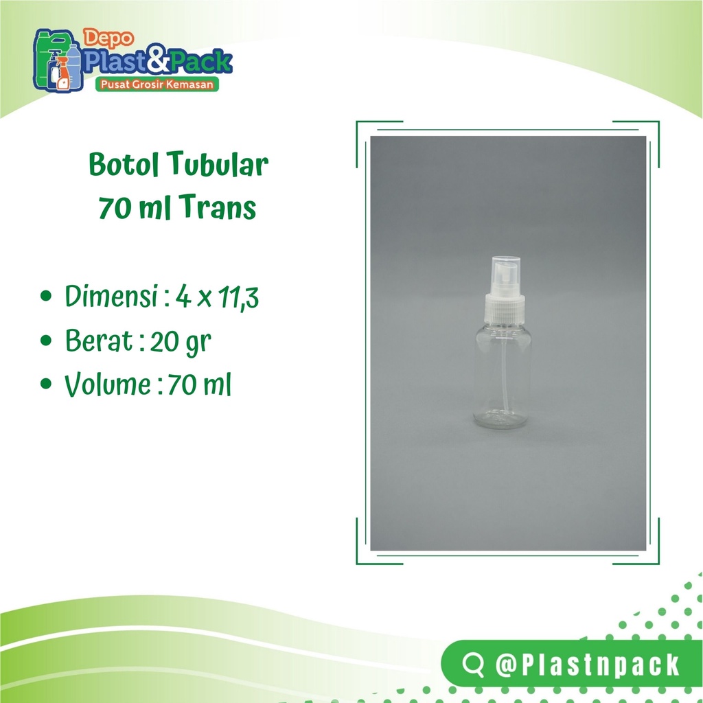 Jual Botol Tubular Trans 70 ml | Shopee Indonesia