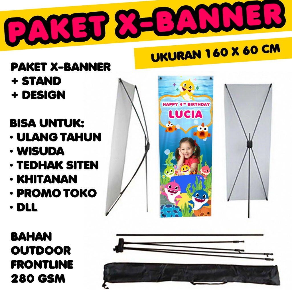 Jual Paket Standing Banner/ X-Banner / Banner Promosi Free Desain ...