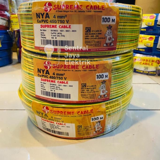Jual KABEL NYA / GROUNDING 4MM SUPREME 100M (METER) ada stock | Shopee ...