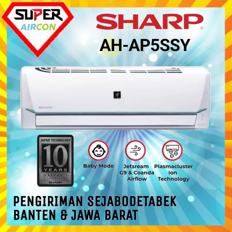 Jual AC SHARP AH - AP 5 SSY THAILAND 1/2 PK AH-AP5SSY HARGA UNIT ONLY ...