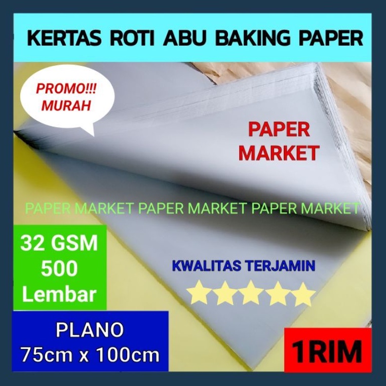 Jual Kertas Roti Abu Baking Paper 32 GSM uk 75cm x 100cm - 1 rim 500 ...