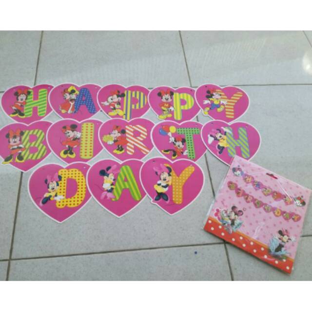 Jual FLAG BANNER HBD KARAKTER MINNI MOUSE | Shopee Indonesia