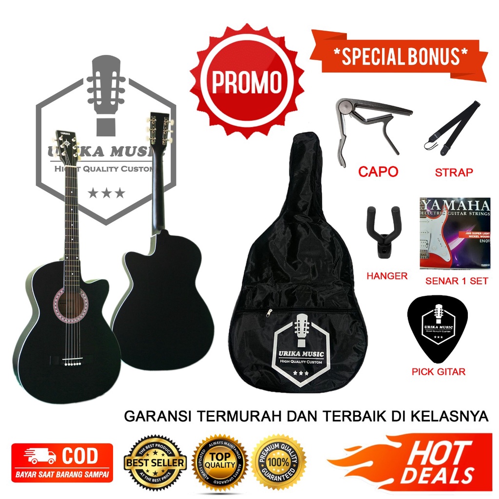 Jual Gitar Akustik Murah untuk Pemula Warna Hitam Coklat Natural Cream ...