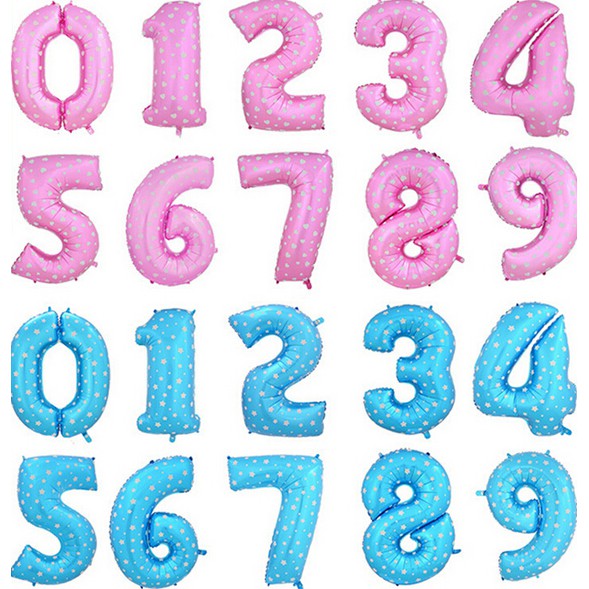 Jual BALON FOIL ANGKA PINK N BIRU JUMBO | Shopee Indonesia