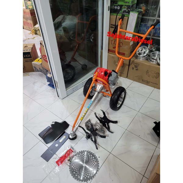 Jual Mesin Potong Rumput Dorong PRO-QUIP QHB43+Cultivator Bajak Sawah ...