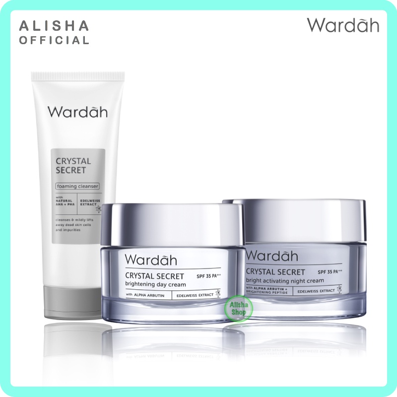 Jual WARDAH Crystal Secret ( Day Cream 30 mL + Facial Wash 100 mL ...
