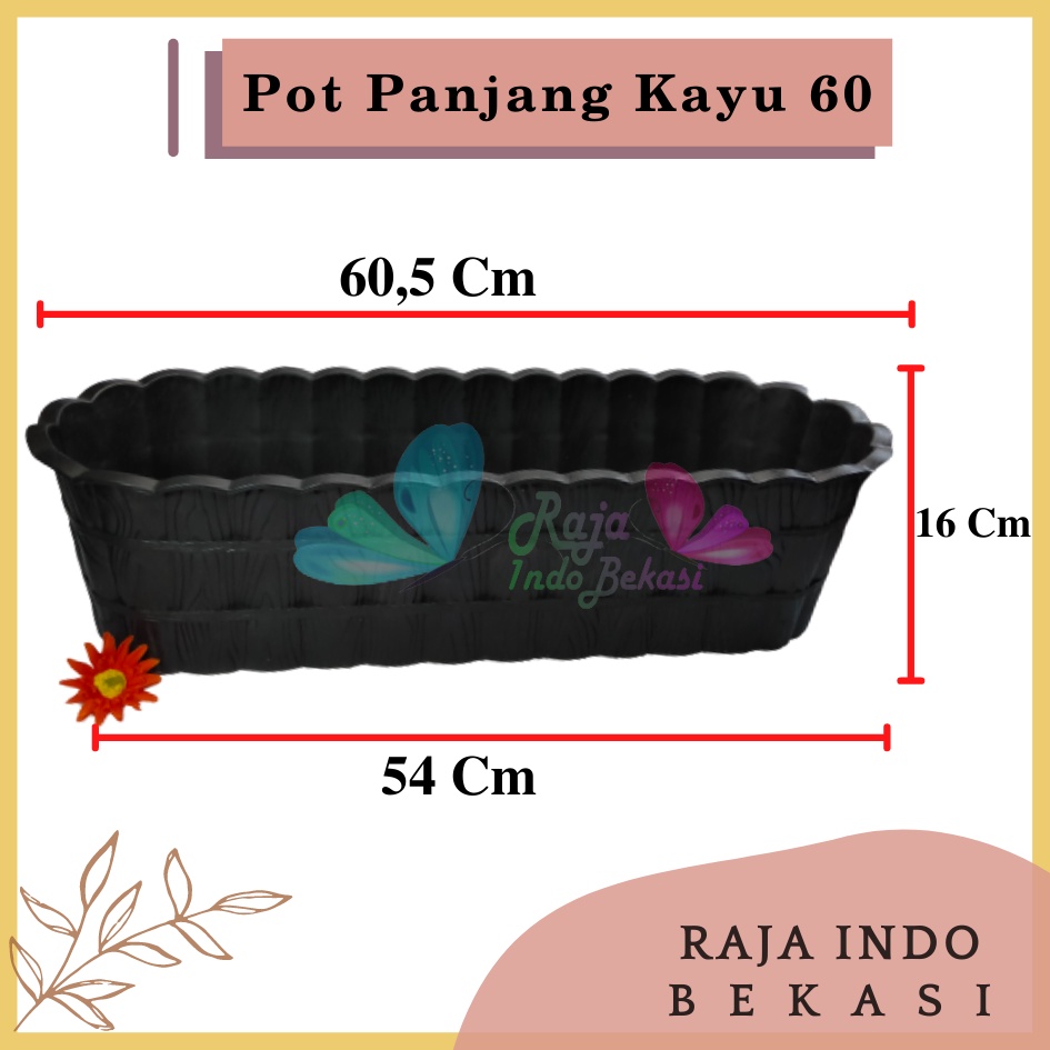 Jual Pot Panjang Putih 50cm 70cm 40cm Pot Panjang Hitam Putih Coklat 25 ...