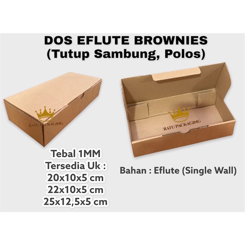 Jual RATU | Dos BROWNIES POLOS EFLUTE TEBAL Souvenir Karton Kardus Box ...