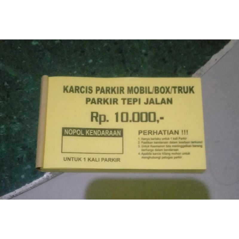 Jual Karcis parkir mobil/truck/box 10rb | Shopee Indonesia