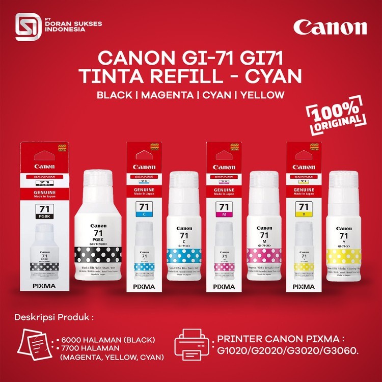 Jual Canon GI 71 Ink Printer Tinta Refill Printe Provide Up To 6000 ...
